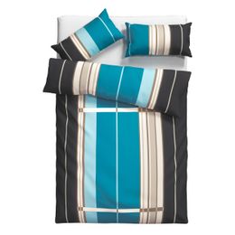 H.I.S. Bettw&auml;sche H.I.S "Golfi in Gr. 135x200 oder 155x220 cm", blau, B/L: 135cm x 200cm, 1 Stk., 1 Stk., Biber, B/L: 80cm x 40cm, 2, Biber, Obermaterial: 100% Baumwolle, Bettw&auml;sche, Bettw&auml;sche, Bettw&auml;sche aus Baumwolle, sportliche Bettw&auml;sche mit Streifen