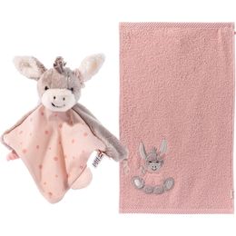 Schmusetuch Sterntaler "Geschenkset Emmi Girl", Baby, rosa (zartrosa), Baumwolle, Polyester, Schnuffelt&uuml;cher