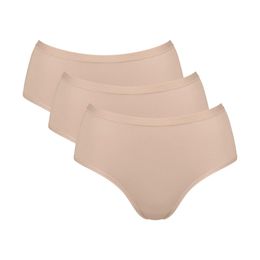 Midislip Sloggi "GO Daily Cotton", Damen, Gr. XL, beige (new beige), Single Jersey, Obermaterial: 95% Baumwolle, 5% Elasthan, unifarben, k&ouml;rpernah, Unterhosen, Glanz-Effekt Details, weich, Baumwollmix, bequem, elastisch