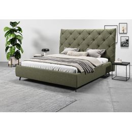 Polsterbett Home Affaire "Maxime, in 4 Breiten bis 200cm, auch in Leder", gr&uuml;n, B:216cm H:105cm L:234cm, 96% Polyester, 4% Polyacryl, Betten, Polsterbett, Kopfteilh&ouml;he 143 cm, belastbar bis 280 kg, auch in &Uuml;berl&auml;nge 220cm
