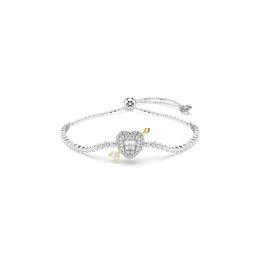 Armkette Swarovski "Schmuck Geschenk Idyllia Armband", metallfarben, gelbgoldfarben, kristallwei&szlig;, kristallwei&szlig;, Armb&auml;nder, Damen, Metallmix, Armkette, mit Swarovski Kristall, Zirkonia (synth.)
