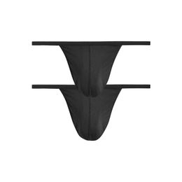 String HOM "String 2er Pack", Herren, Gr. S, schwarz (schwarz (schwarz)), Obermaterial: 76% Polyamid PA. 24% Elasthan EL., Unterhosen String