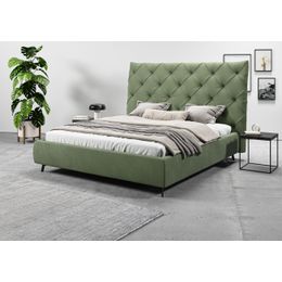 Polsterbett Home Affaire "Maxime, in 4 Breiten bis 200cm, auch in Leder", gr&uuml;n (turtle), B:216cm H:105cm L:234cm, 94% Polyester, 6% Nylon, Betten, Polsterbett, Kopfteilh&ouml;he 143 cm, belastbar bis 280 kg, auch in &Uuml;berl&auml;nge 220cm