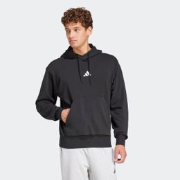 Kapuzensweatshirt adidas Sportswear "M FEELCOZY HD", Herren, Gr. M, schwarz-wei&szlig; (schwarz, wei&szlig;), Obermaterial: 70% Baumwolle, 30% Polyester, normal, Rundhals, angesetztes B&uuml;ndchen, Sweatshirts