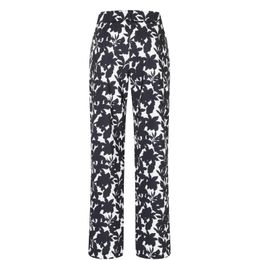 Stoffhose MAC "EASY WIDELEG", Damen, Gr. 36, L&auml;nge 34, schwarz (schwarz season printed), Web, Obermaterial: 75% Polyester, 25% Elasthan, bedruckt, weit kn&ouml;chellang, Hosen Stoffhose, sehr elastische Qualit&auml;t, angenehmer Griff und hoher Tragekomfort
