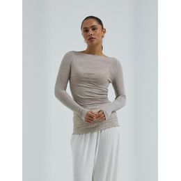 Kurzarmhemd SEAMLESS BASIC "Seamless Basic T-shirt Cotton", Damen, Gr. L/XL, beige (desert melange), Obermaterial: 100% Baumwolle, Hemden