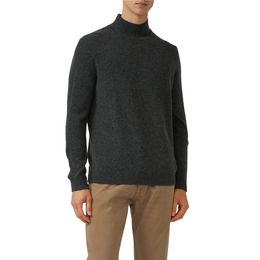 Stehkragenpullover s.Oliver, Herren, Gr. M, anthrazit, Strick, Obermaterial: 50% Wolle, 50% Polyamid, unifarben, regular fit normal, ohne Ausschnitt, Rippb&uuml;ndchen, Pullover Stehkragenpullover, mit Stehkragen