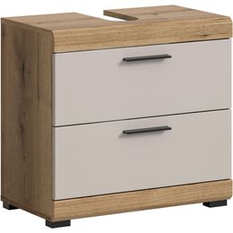 Waschbeckenunterschrank Welltime "SIENA, Breite 60cm, mit 2 T&uuml;ren oder 2 Schubk&auml;sten, MDF-Front", evoke oak nachbildung, kaschmir matt, B:60cm H:56cm T:34cm, FSC-zertifizierter Holzwerkstoff, Schr&auml;nke, Waschbeckenunterschrank, in verschiedenen Farben erh&auml;ltlich, Badm&ouml;bel, Badschrank, Schrank, Bad