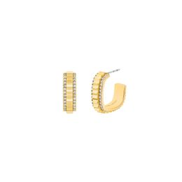 Paar Creolen Michael Kors "Schmuck Geschenk Metall PREMIUM", gelbgoldfarben, metallfarben, kristallwei&szlig;, kristallwei&szlig;, Ohrringe, Damen, Metall, mit Zirkonia (synth.)