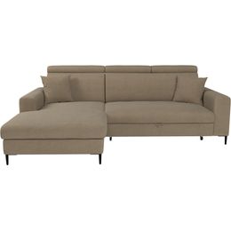 Ecksofa TRENDS BY HG "Nizza, L-Form, B: 250cm", d516 enjoy new 36 antelop, B:250cm H:104cm T:166cm, 92% Polyester;8% Nylon, Sofas, Ecksofa, Schlaffunktion + Bettkasten