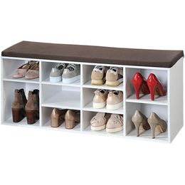 Schuhschrank Kesper "Kesper Schuhschrank mit Sitzkissen", wei&szlig;, B:103,5cm H:48cm T:29,5cm, FSC-zertifizierter Holzwerkstoff, Schr&auml;nke, Schuhschrank