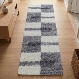 Hochflor-L&auml;ufer Ayyildiz Teppiche "Gala Shaggy 2505" Gr. 12, grau (hellgrau), B:80cm H:30mm L:250cm, Kunstfaser, Teppiche, Langflor, L&auml;ufer, alle R&auml;ume, Wohnzimmer