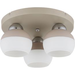 Globo LIGHTING Deckenleuchte "RAGUSA", sandfarben matt, 3, &Oslash; 13cm H: 15,5cm, 1 Stk., Leuchten, Deckenleuchte, Glaskugeln opal, sandfarben, 3xE27, modern, &Oslash;315mm, Deckenleuchte
