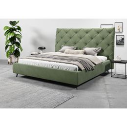 Polsterbett Home Affaire "Maxime, in 4 Breiten bis 200cm, auch in Leder", gr&uuml;n (turtle), B:236cm H:105cm L:234cm, 94% Polyester, 6% Nylon, Betten, Polsterbett, Kopfteilh&ouml;he 143 cm, belastbar bis 280 kg, auch in &Uuml;berl&auml;nge 220cm