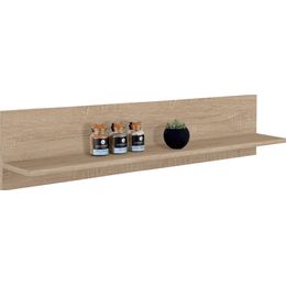 Ablageregal KOCHSTATION "KS-Virginia", braun (eiche sonoma), B:100cm H:24cm T:18cm, Holzwerkstoff, Regale, Wandregal K&uuml;chen-Wandregal, 100 cm breit