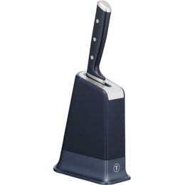 Messerblock Tefal "EverSharp Pro, 1x Kochmesser 16,5 cm, 1x selbstsch&auml;rfender Messerblock", dunkelblau, edelstahl, B:8,2cm H:3,3cm L:16,7cm, Messerbl&ouml;cke, Messerblock, scharfe Klinge aus deutschem Edelstahl, automatisches Sch&auml;rfungssystem