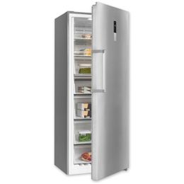 Exquisit Gefrierschrank "GS380-NF-H-050E inoxlook", Energieeffizienz: E (A-G), silber (silberfarben), B:71cm H:185,5cm T:71cm, Gefrierschr&auml;nke, 380 L Gefrierschrank: No-Frost, 4-Sterne & flexibel mit LED-Licht
