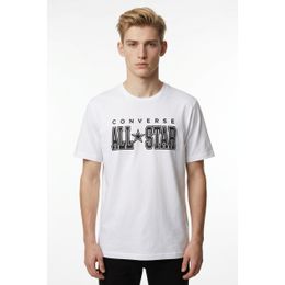 T-Shirt Converse "Converse ARCH ALL STAR TEE", Herren, Gr. M, wei&szlig; 10a, Obermaterial: 80% Baumwolle, 20% Polyester, normal, Rundhals, Shirts T-Shirt, sportliche Passform, Kurzarm, mit Logodruck, Rundhalsausschnitt