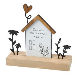 my home Dekoaufsteller Haus mit Holz-Sockel