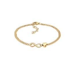 Armband Elli "Herz Unendlichkeit Infinity 925 Silber" Gr. 16, gold, Armb&auml;nder, Damen, 16cm, ohne Stein, Silber 925 (Sterlingsilber), Armband