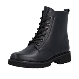 Schn&uuml;rstiefelette Remonte, Damen, Gr. 38, schwarz, Leder, unifarben, Schuhe Schn&uuml;rstiefelette, Schn&uuml;rboots, Blockabsatz, Profilsohle, mit Lite&acute;n Soft-Ausstattung