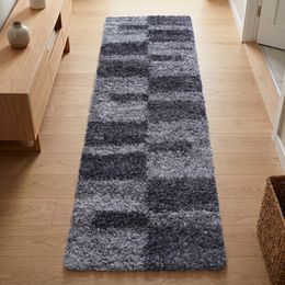 Hochflor-L&auml;ufer Ayyildiz Teppiche "Gala Shaggy 2505" Gr. 12, grau, B:80cm H:30mm L:250cm, Kunstfaser, Teppiche, Langflor, L&auml;ufer, alle R&auml;ume, Wohnzimmer