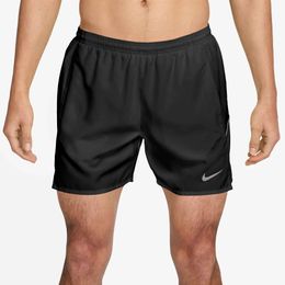 Laufshorts Nike "Nike Miler Men's Dri-FIT 5" Brief-Lined Running Shorts", Herren, Gr. S, N-Gr, schwarz, Web, Obermaterial: 100% Polyester, kontrastfarbene Details, unifarben, ca. Mitte Oberschenkel, Hosen, f&uuml;r vielseitige sportliche Aktivit&auml;ten, sportlicher Stil