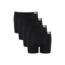 Boxershorts Sloggi "Boxershort GO Natural Short C4P 4er Pack", Herren, Gr. XL, schwarz, Obermaterial: 95% Baumwolle CO. 5% Elasthan EL., Unterhosen