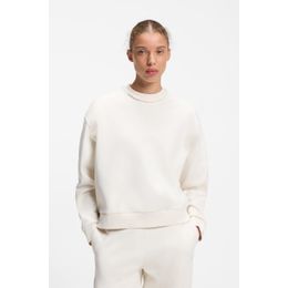 Sweatshirt Hugo "Dismoolie", Damen, Gr. L, open wei&szlig; 110, Sweatware, Obermaterial: 100% Baumwolle, unifarben, relaxed fit h&uuml;ftbedeckend, Rundhals, Rippb&uuml;ndchen, Sweatshirts Sweatshirt, mit Logostickerei, Relaxed Fit