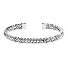 Armspange Firetti "Schmuck Geschenk Edelstahlarmband in geflochtener Optik", edelstahlfarben, Armb&auml;nder, Herren, 19cm, Edelstahl, Armspange