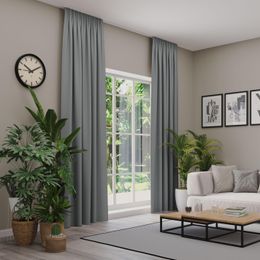Neutex for you! Verdunkelungsvorhang NEUTEX FOR YOU "INSULA", hellgrau, Gardinen, 245cm, Multifunktionsband, 300cm, Polyester, Uni-Dimout f&uuml;r starke Verdunklung, nach Ma&szlig;, B:300cm H:245cm