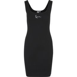 Shirtkleid Karl Kani "Karl Kani Damen KW-DS011-001-01 Small Signature Rib Dress", Damen, Gr. M, US-Gr&ouml;&szlig;en, schwarz, 95% Baumwolle, 5% Elasthan, skinny fit, U-Boot-Ausschnitt, Kleider Shirtkleid
