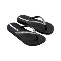 Zehentrenner Ipanema "Ipanema MESH X FEM", Damen, Gr. 37, schwarz, silber, Synthetik, Schuhe Zehentrenner, f&uuml;r Alltag, ohne Verschluss, sportlicher Stil, mit Gummilaufsohle