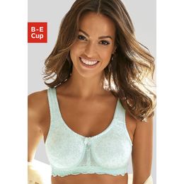 Entlastungs-BH Nuance, Damen, Gr. 100, Cup E, gr&uuml;n (mint, wei&szlig;), Spitze, Obermaterial: 85% Baumwolle, 10% Polyamid, 5% Elasthan, BHs Entlastungs-BH, ohne B&uuml;gel aus Baumwolle &ndash; auch ideal f&uuml;r gro&szlig;e Gr&ouml;&szlig;en, Topseller
