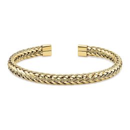 Armspange Firetti "Schmuck Geschenk Edelstahlarmband in geflochtener Optik", gelbgoldfarben, Armb&auml;nder, Herren, 19cm, Edelstahl, Armspange