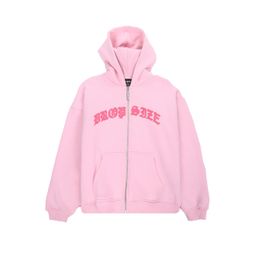 Sweatjacke DROPSIZE "Dropsize WOMENS LOGO ZIP HOODIE", Damen, Gr. S, pink, 70% Baumwolle, 30% Polyester, Sweatjacken Sweatjacke