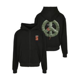 Sweatjacke MisterTee "MisterTee Unisex Puffer Peace Heavy Oversize Zip Hoody", Herren, Gr. M, schwarz, 100% Baumwolle, Sweatjacken Sweatjacke