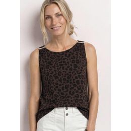 Tr&auml;gertop Street One, Damen, Gr. 34, molten earth, Stoff, 95% Viskose, 5% Elasthan, normal normal, U-Boot-Ausschnitt, abgesteppt, Tops Tr&auml;gertop, aus stretchigem Viskosematerial