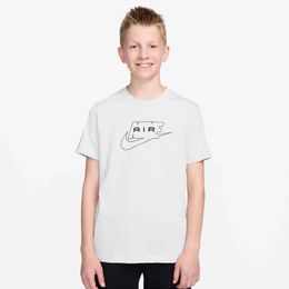 T-Shirt Nike Sportswear "K NSW TEE AIR", M&auml;dchen, Gr. L, wei&szlig;, schwarz, Obermaterial: 100% Baumwolle, normal, Rundhals, Shirts T-Shirt, f&uuml;r Jugendliche und Kinder, sportlicher Stil, Rundhalsausschnitt
