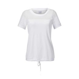 Madeleine Mode Kurzarmshirt MADELEINE "Netzshirt Luftiges T-Shirt mit transparenten Details", Damen, Gr. 34, wei&szlig;, Obermaterial: 50% Baumwolle CO. 50% Modal CMD., Modern, normal, Shirts