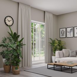 Neutex for you! Verdunkelungsvorhang NEUTEX FOR YOU "INSULA", hellbeige, Gardinen, 245cm, Multifunktionsband, 300cm, Polyester, Uni-Dimout f&uuml;r starke Verdunklung, nach Ma&szlig;, B:300cm H:245cm