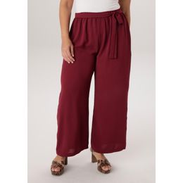 Schlupfhose ANISTON PLUS, Damen, Gr. 44, N-Gr, dunkelrot, Piqu&eacute;, Obermaterial: 100% Polyester, unifarben, figurumspielend 7/8-L&auml;nge, Hosen Schlupfhose, in weicher Pique-Qualit&auml;t