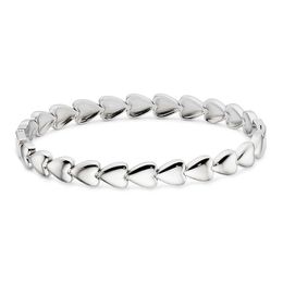 Edelstahlarmband "Schmuck Geschenk Armband mit Herzen", silber (edelstahlfarben), ANISTON JEWELRY & WATCHES, Armb&auml;nder, Damen, 19cm, Edelstahl, Edelstahlarmband