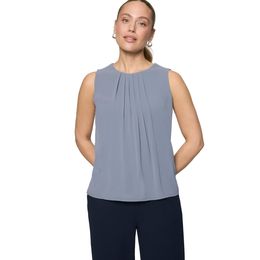 Blusentop Zero "Damen mit Rundhalsausschnitt", Damen, Gr. 34, flint stone, Chiffon, Obermaterial: 100% Polyester. Besatz: 63% Polyacryl, 37% Polyamid. F&uuml;llung:, durchscheinend, figurumspielend normal, Rundhals, Blusen Blusentop