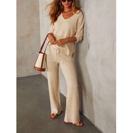 Milan Kiss 2tlg. Outfit in Beige - 66% | Gr&ouml;&szlig;e L | Damen-blusen