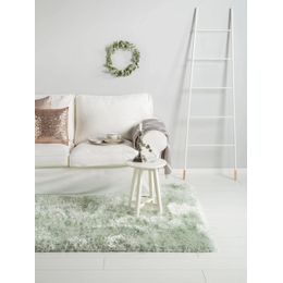 benuta Pop Hochflor Shaggyteppich Lea Gr&uuml;n 300x400 cm - Hochflor Teppich f&uuml;r Wohnzimmer