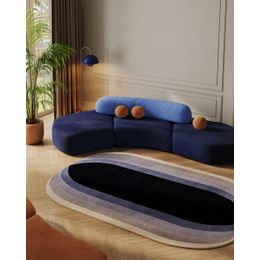 benuta Finest Wollteppich Quin Blau 200x300 cm - Naturfaserteppich aus Wolle