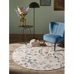 benuta Nest Waschbarer Kurzflor Teppich Milly Multicolor &oslash; 160 cm - Bunter Teppich f&uuml;r Wohnzimmer