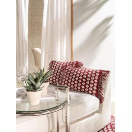 benuta Pure In- & Outdoor Kissen Morty Rot 30x50 cm - Teppich f&uuml;r Balkon, Terrasse & Garten