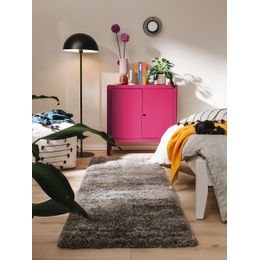 benuta Pop Hochflor Shaggyteppich Ricky Anthrazit 70x200 cm - Bettvorleger f&uuml;r Schlafzimmer